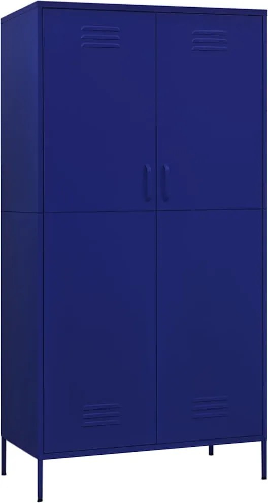Šatní skříň námořnická modř 90 x 50 x 180 cm ocel 336244