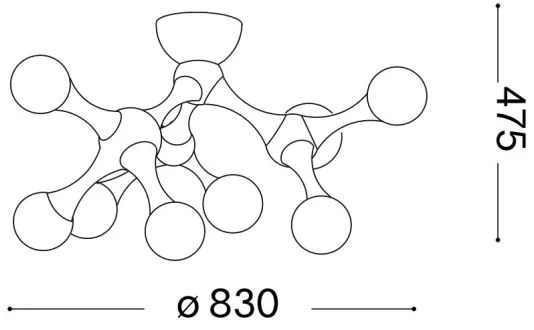 Ideal Lux - LED Přisazený lustr NODINO 9xG9/3W/230V lesklý chrom/bílá