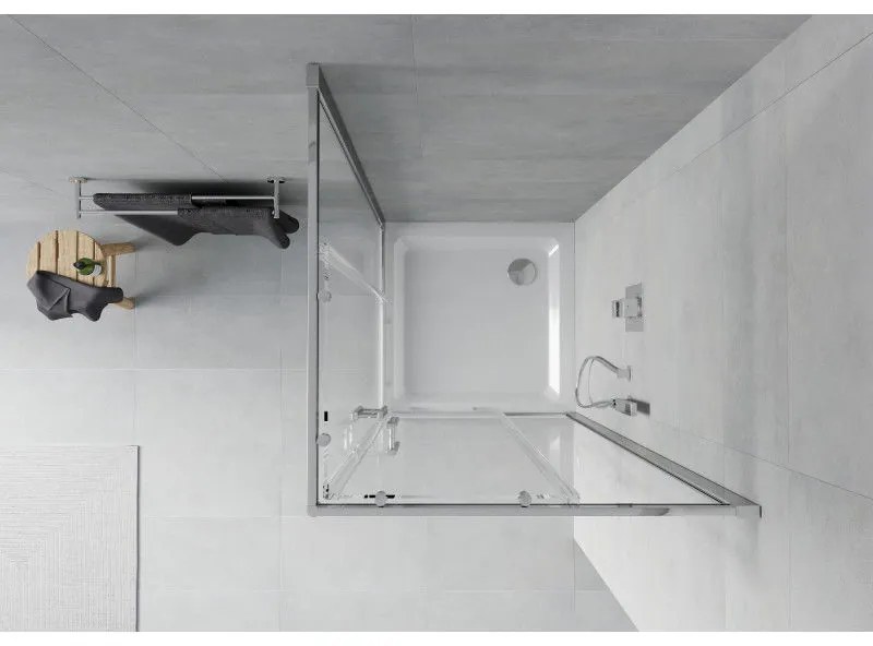 Mexen Rio čtvercový sprchový kout 70 x 70 cm, 5mm sklo, chromový profil-čiré sklo + slim sprchová vanička 5cm, 860-070-070-01-00-4010