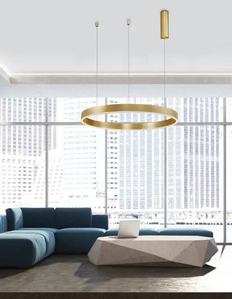 LED lustr Motif 80 zlaté stmívatelné