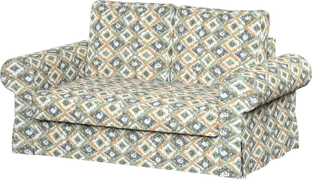 Potah na pohovku IKEA Backabro 2-místná, rozkládací barva modrá látka pletený vzor, vzorované