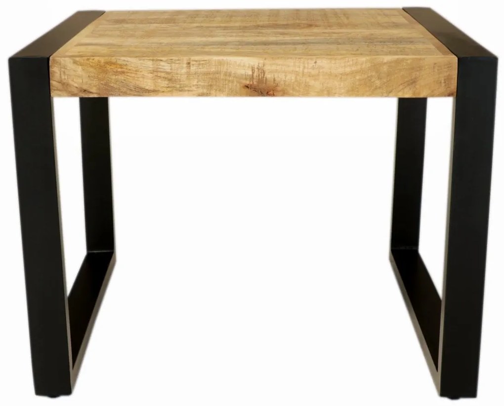 furniture-nabytek.cz - Konferenční stolek kov dřevo mango 60x45x60