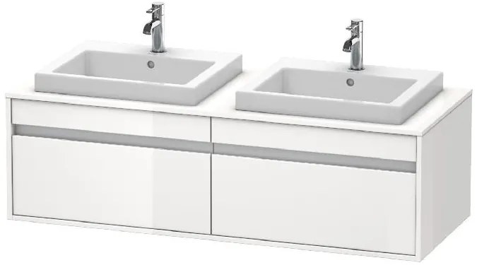 Duravit Ketho - Umyvadlová skříňka 43x140x55 cm, 2 zásuvky, lesklá bílá KT6797B2222