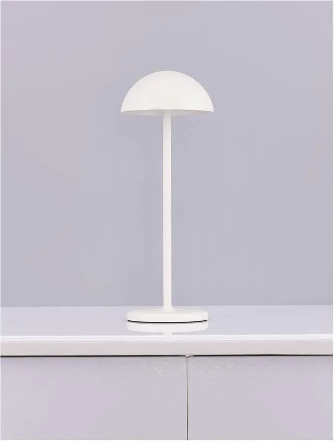 NV 9281380 Venkovní stolní lampa ROSE bílý hliník a akryl LED 1W 3000K 5V DC IP54 vypínač na těle / USB kabel - NOVA LUCE