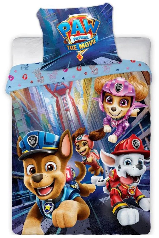 DĚTSKÉ LOŽNÍ POVLEČENÍ PAW PATROL160X200 CM, 1 KS 70X80 CM VZOROVANÉ