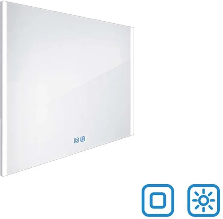 Nimco - Zrcadlo s LED osvětlením, 80x70 cm, dvěma dotykovými senzory ZP 11003VX