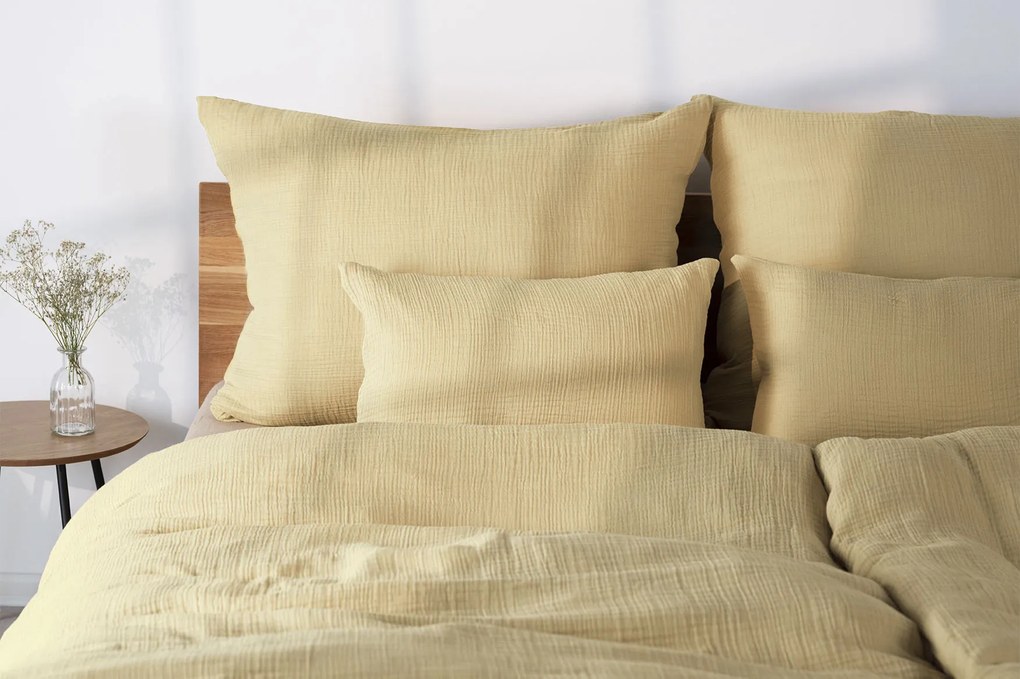 Celoroční mušelínové povlečení Sand - GOTS Velikost: 140 x 220 + 70 x 90