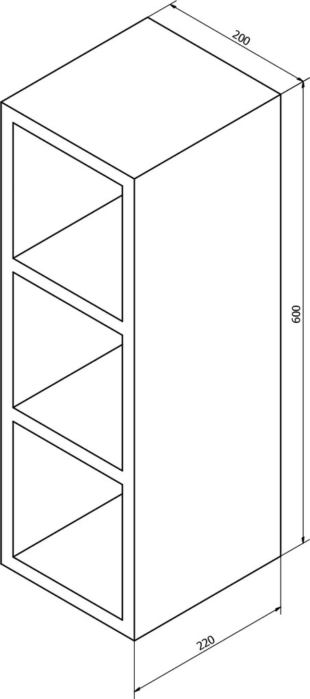 Sapho Sapho, ESPACE otevřená policová skříňka 20x60x22cm, bílá (ESP140), ESC140-3030