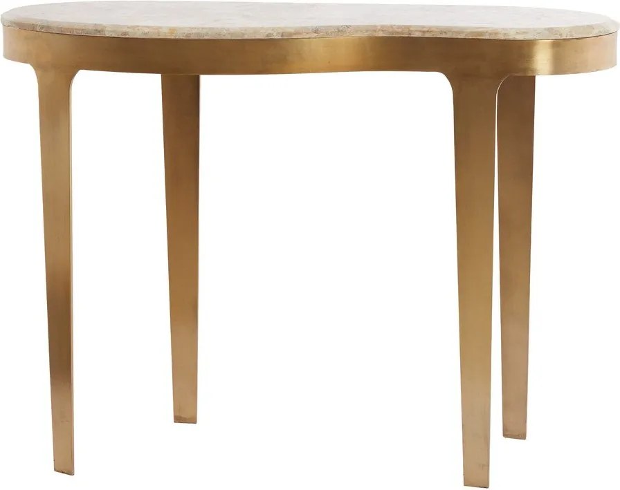 Konzolový stolek s mramorovou deskou v bronzové barvě/taupe 40x110 cm Giulio – Light & Living
