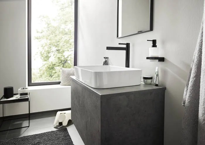 Hansgrohe Finoris, umyvadlová baterie 260, s výpustí Push-Open, černá matná, 76070670