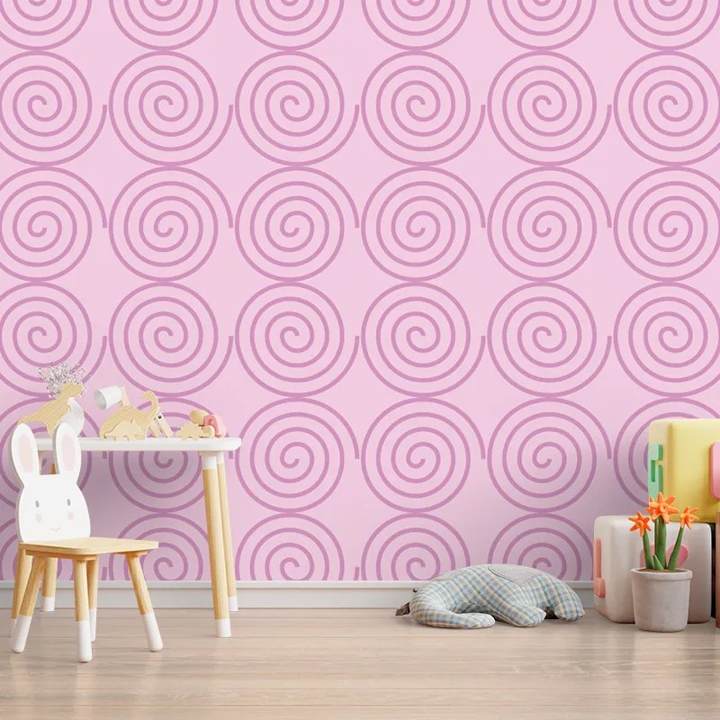 Tapeta SABLIO - Růžové spirály 125x75 cm