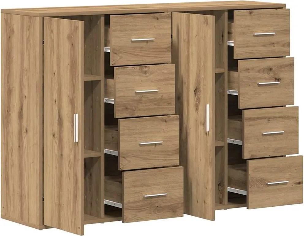 Servírovací skříň 2 ks Artisanový dub 60 x 31 x 84 cm 3334312