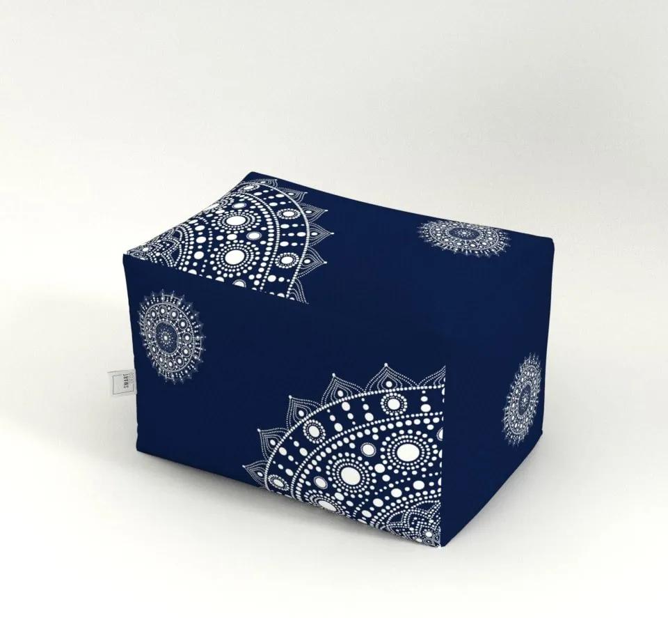 Smartdeco Taburet velký Mandala Tmavě modrá - (v/h/š) 40 x 40 x 60 cm