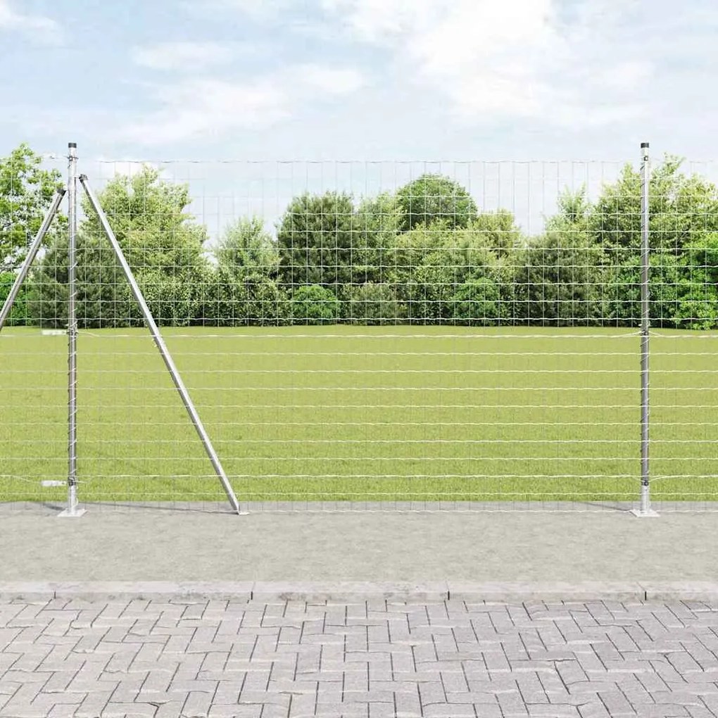 Zahradní euro plot s betonovým základem 10 x 1,6 m Stříbrná 3351058