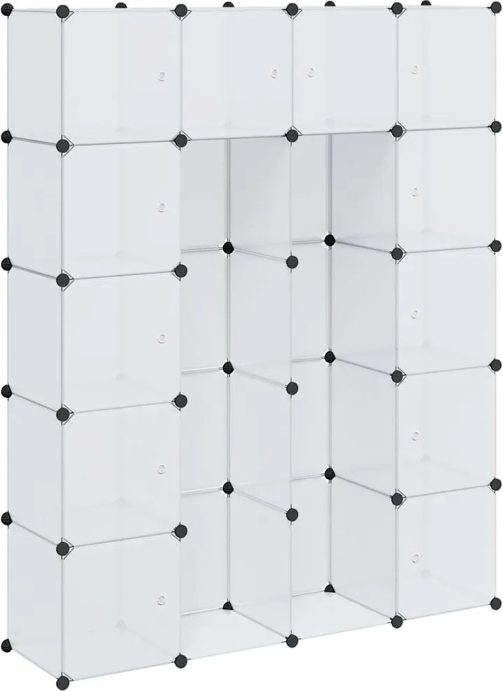 Modulární skříň se 14 přihrádkami bílá 37 x 146 x 180,5 cm 240500