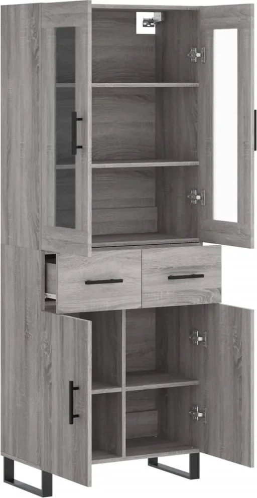Skříň highboard šedá sonoma 69,5 x 34 x 180 cm kompozitní dřevo 3198559