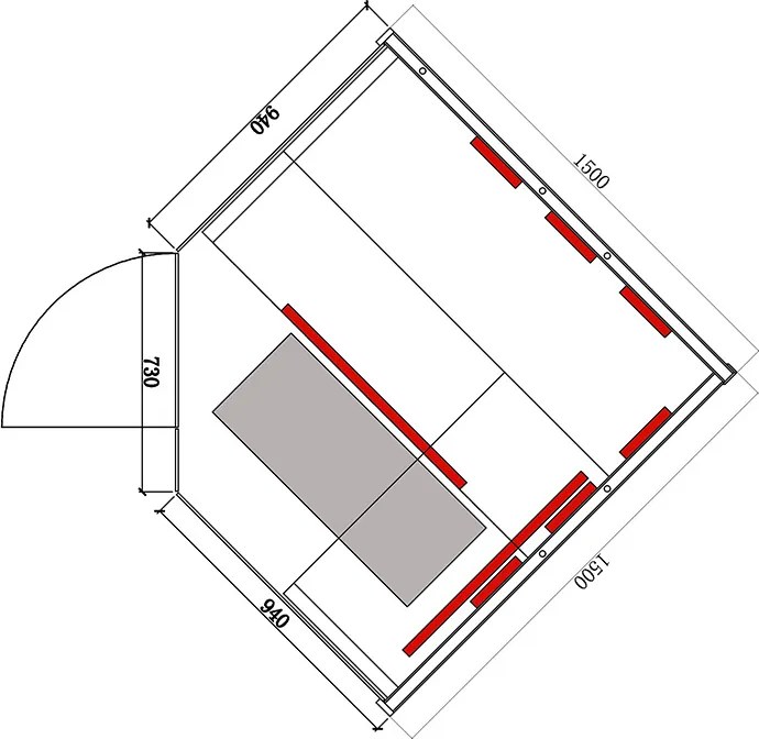 BPS-koupelny Infrasauna Relax  150x150, 4-5 osob