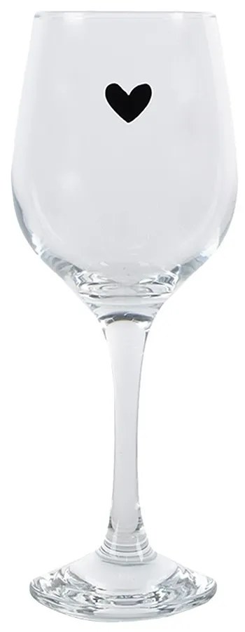 Sklenice na víno se srdíčkem - Ø 7*21 cm / 300 ml
