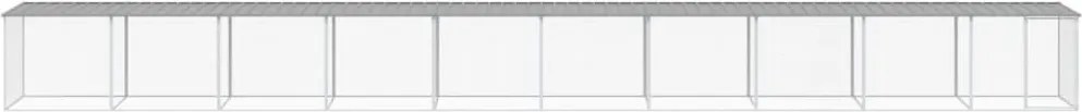Klec pro kuřata se střechou světle šedá 1 003 x 98 x 90 cm ocel 3189058