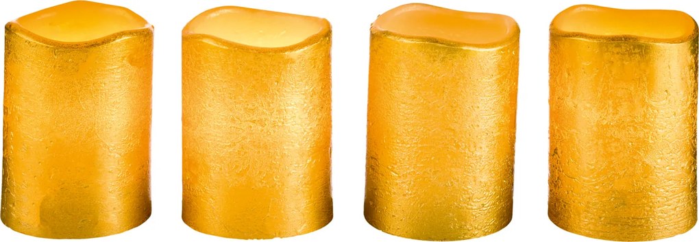 Livarno® LED svíčka z přírodního vosku, 2 ks / 4 ks (4 kusy, zlatá)