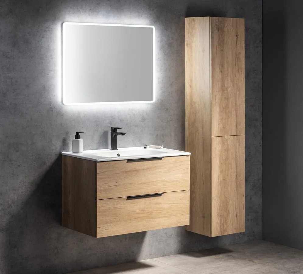 Sapho Espace koupelnová skříňka vysoká 35 x 172 x 32 cm 2x dvířka levá/pravá dub cuneo hnědá ESC230-2525