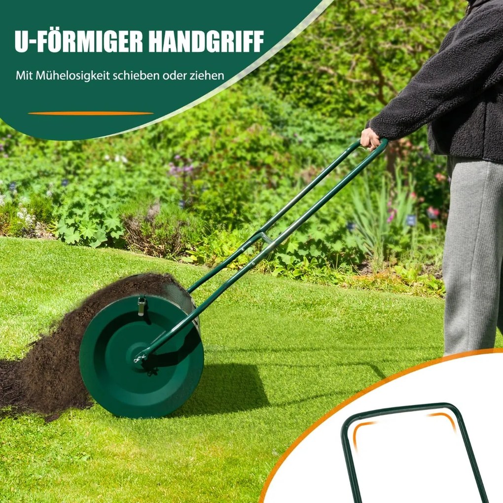Costway 60,5 cm vysoký sypač kompostu sypač rašeliny s vylepšenou rukojetí