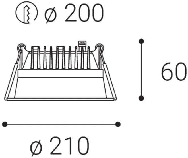 LED2 Zeta, zápustné LED svítidlo Barva: Bílá, Chromatičnost: 3 000K On/off, Ø - Průměr: M - 17,6cm