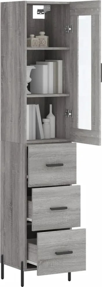 Skříň highboard šedá sonoma 34,5 x 34 x 180 cm kompozitní dřevo 3199247