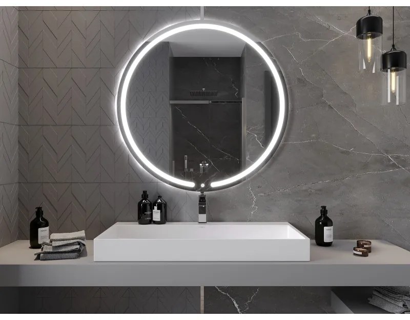 Mexen Rose, LED koupelnové zrcadlo s podsvícením 100x100 cm, 6000K, ochrana proti zamlžování, 9810-100-100-611-00