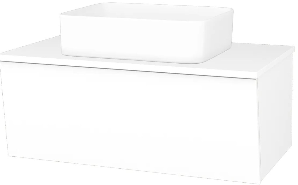 Dřevojas Koupelnová skříň INVENCE SZZ 80 (umyvadlo Joy) Varianta: L01 Bílá vysoký lesk / D03 Cafe