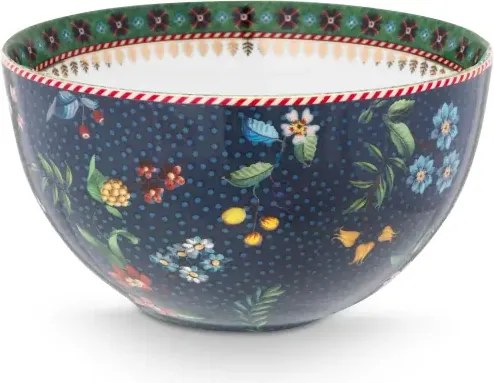 Pip Studio Berry Blues miska Ø15cm, modrá (Střední porcelánová miska na snídaně nebo polévky)
