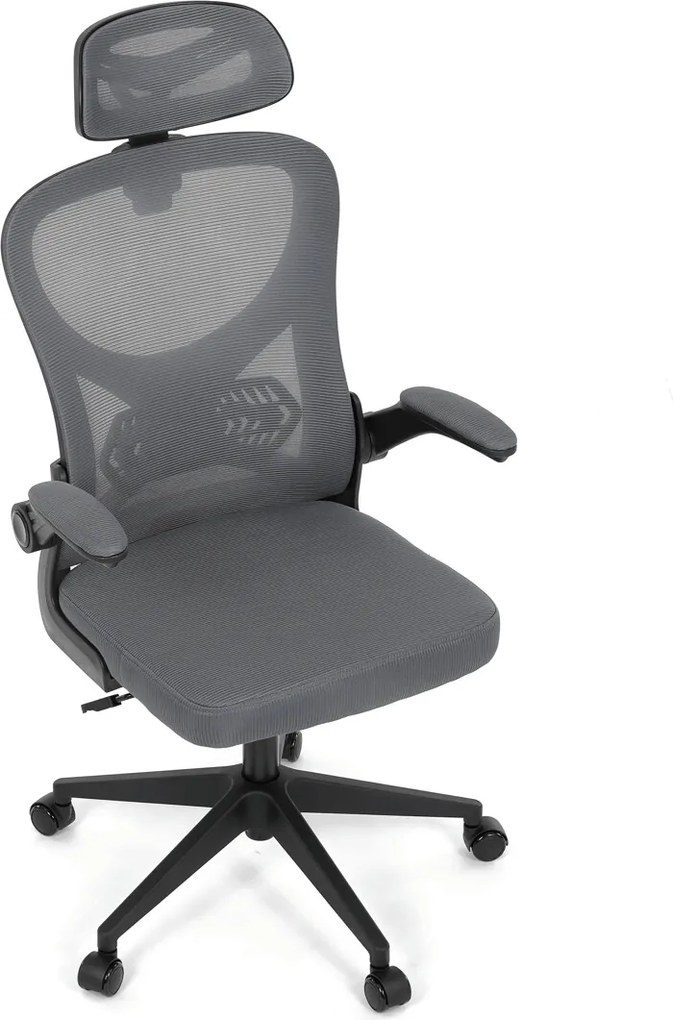Ergonomická kancelářská židle ALEXANDRE - šedá síťovina