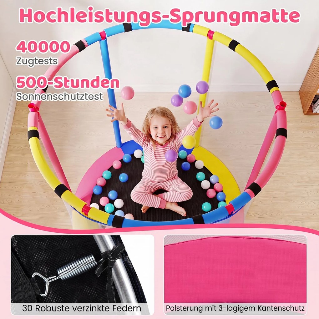 Costway Trampolína pro děti 154 cm 6 v 1 Dětská trampolína s gymnastickou