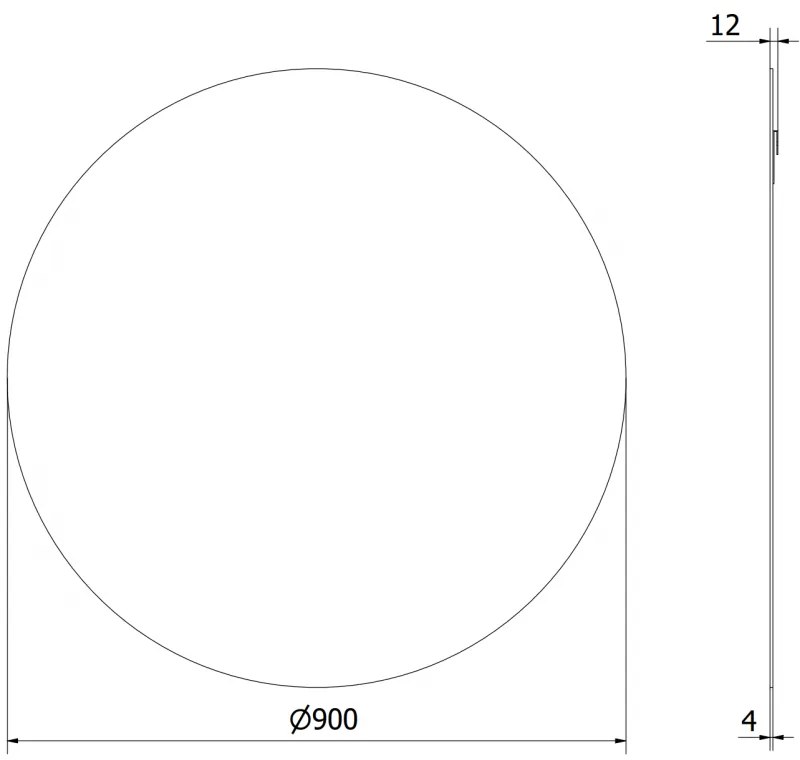 Mexen Alto, kulaté koupelnové zrcadlo 90 cm, 9853-090-090-000-00