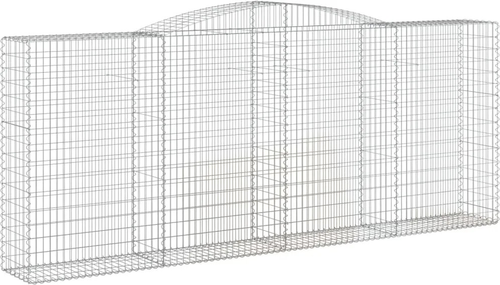 Klenuté gabionové koše 2 ks 400x50x160/180cm pozinkované železo 3147035