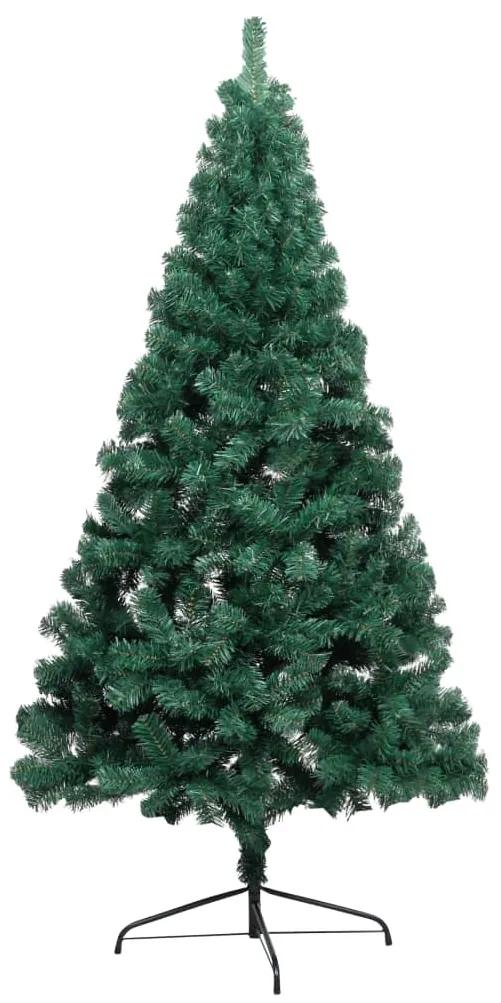 vidaXL Umělý vánoční půl stromek s LED a sadou koulí zelený 180 cm