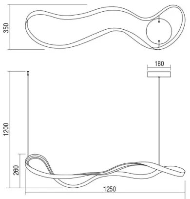 Redo 01-1531 - LED Lustr na lanku NUBO LED/43W/230V bílá