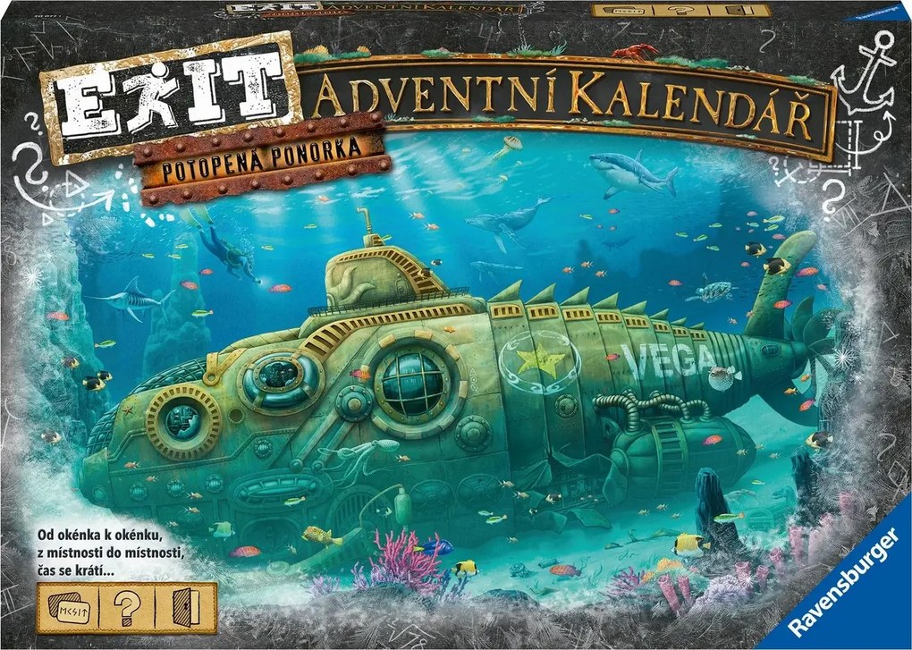 Adventní kalendář ravensburger kreativní a výtvarné hračky 200771 exit adventní kalendář ponorka cz