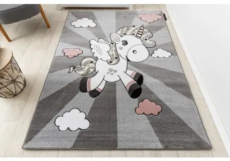 koberec PETIT JEDNOROŽEC, šedý velikost 200x290 cm | krásné koberce cz