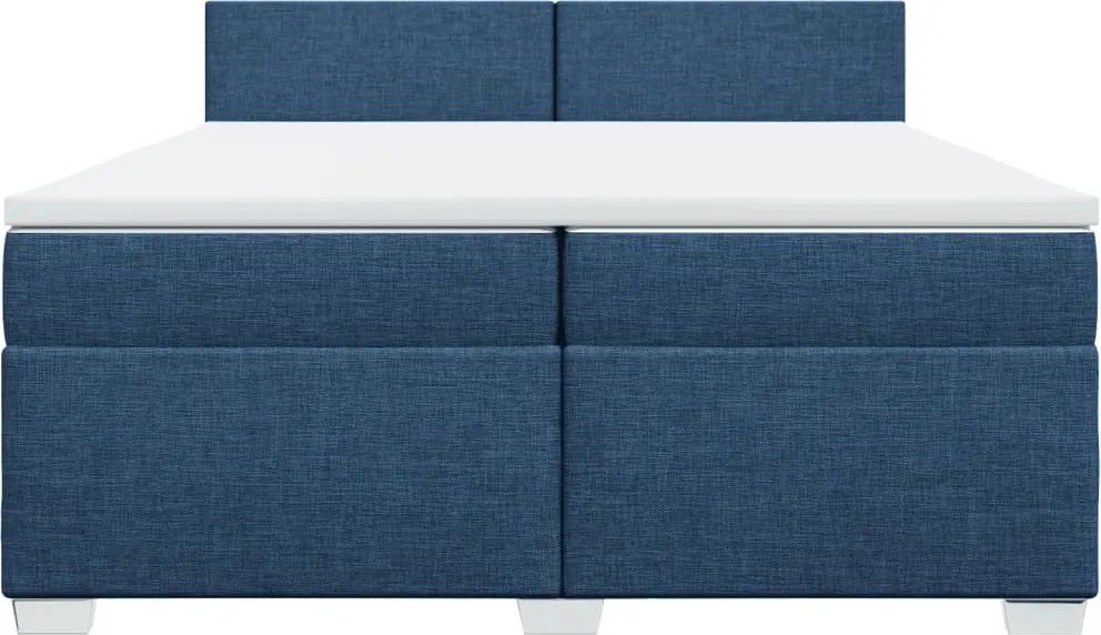 Box spring postel s matrací modrá 200x200 cm textil 3285994