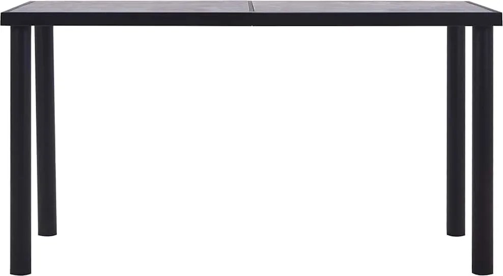 Jídelní stůl černý a betonově šedý 140 x 70 x 75 cm MDF 281858