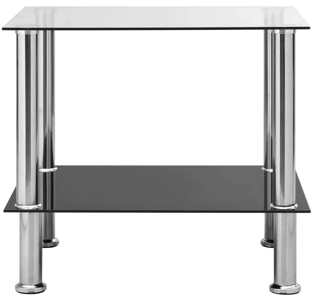 vidaXL Odkládací stolek průhledný 45 x 50 x 45 cm tvrzené sklo