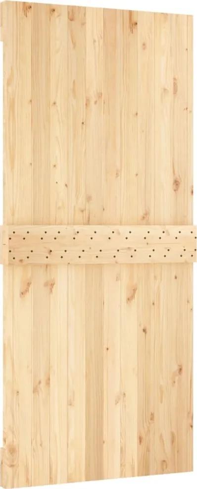 vidaXL Posuvné dveře s kováním 95 x 210 cm masivní borové dřevo [3203258]