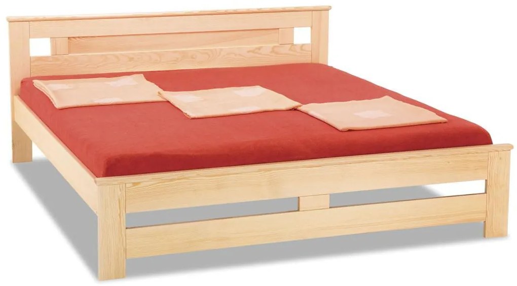 Krajča Manželská postel z masivu Lara 160 x 200 cm Povrchová úprava: Bílá, Druh dřeva: Borovice