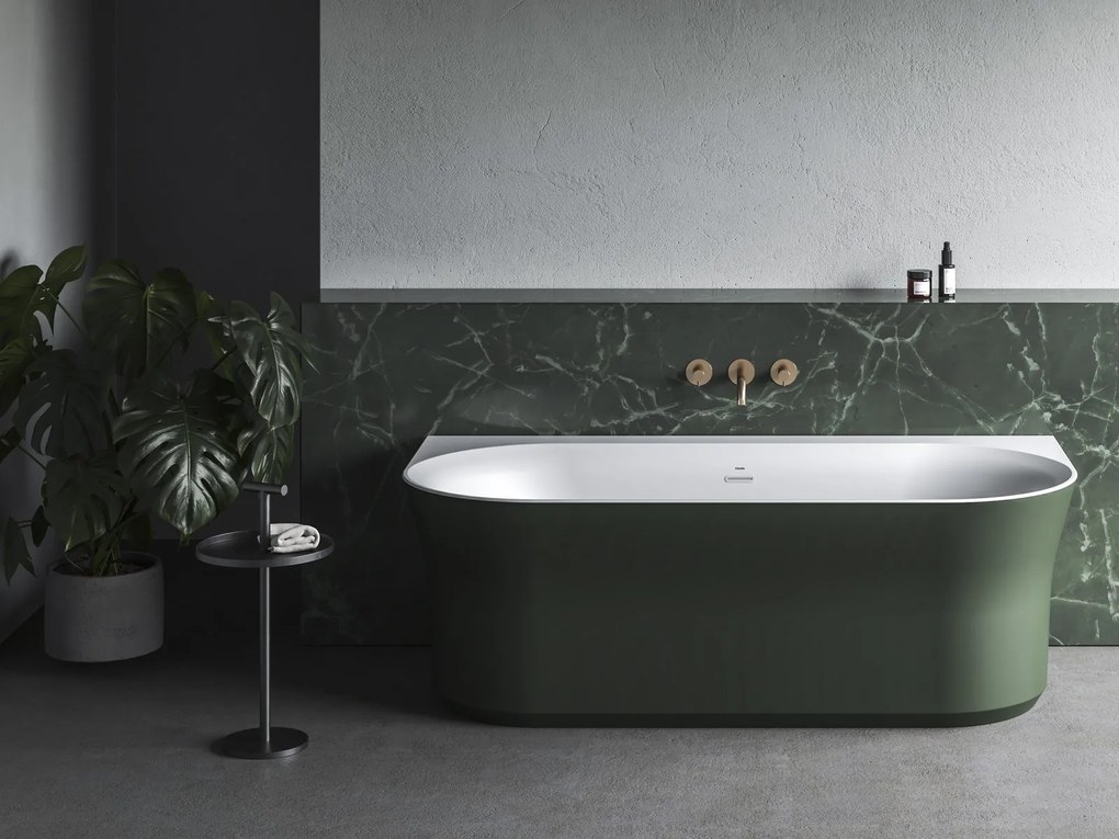 Ravak Ypsilon Wall vana volně stojící 178 x 86 cm odtok bílá zelená XC00100064