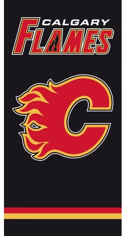 OSUŠKA NHL CALGARY FLAMES BLACK 70x140 cm