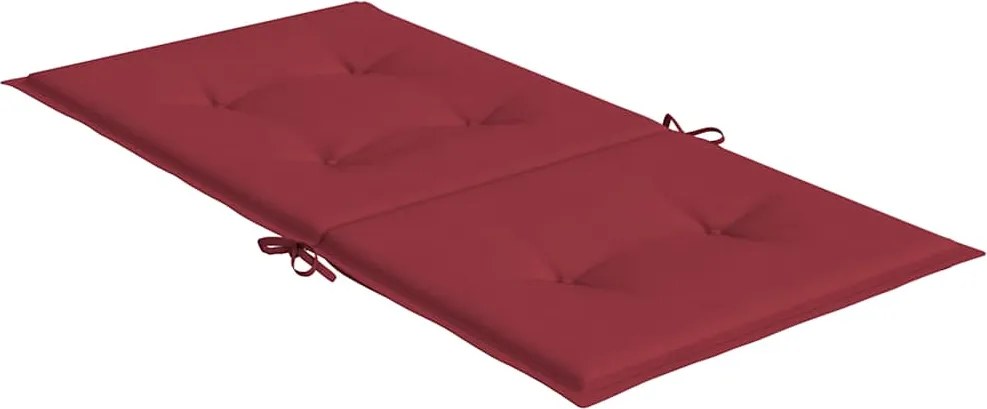 Podušky na židli nízké opěradlo 2 ks vínové 100x50x3 cm oxford 314140
