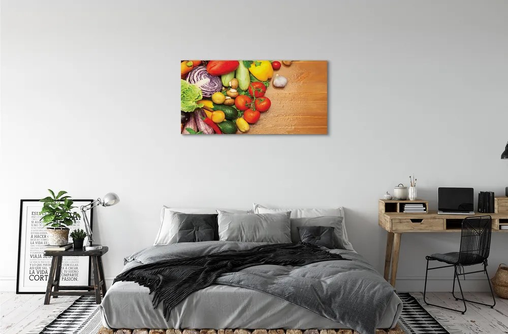 Obrazy na plátně Česnek houby cuketa 120x60 cm