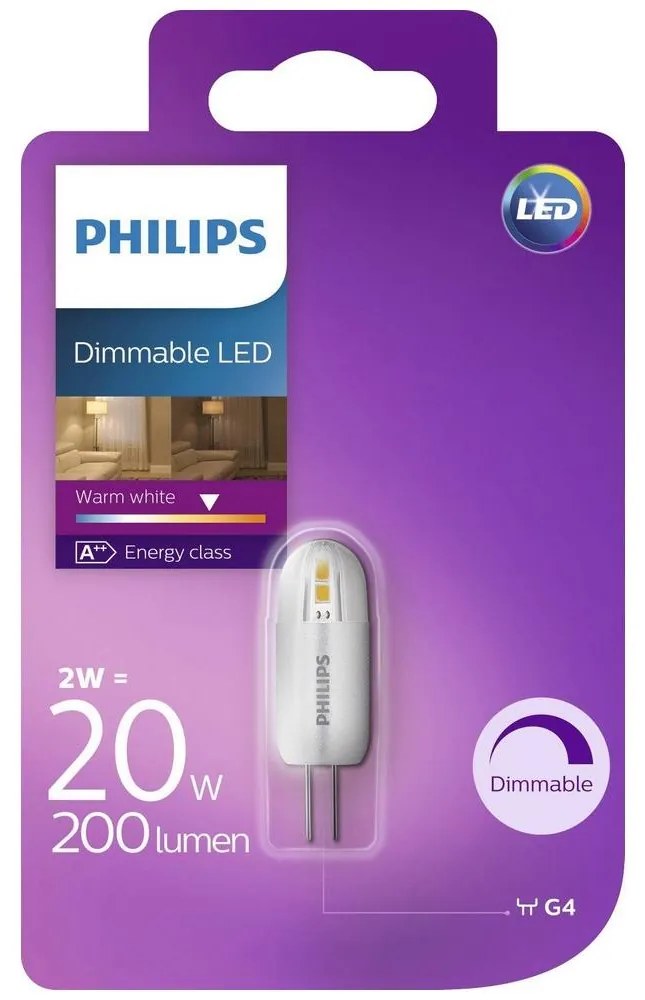 Philips LED Stmívatelná žárovka Philips G4/2W/12V 2700K P4187