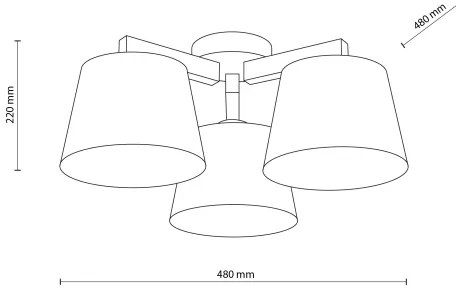 Brilagi - Přisazený lustr LATTE SABIA 3xE27/15W/230V borovice/hnědá